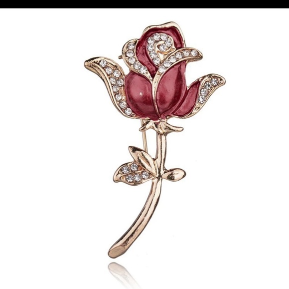 Jewelry | Red Rose Flower Brooch | Poshmark